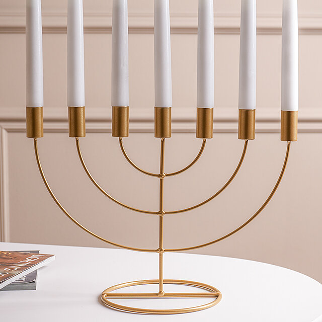 Подсвечник - Менора Адажио, на 7 свечей, 35 см, золотой, Koopman, AKW102040