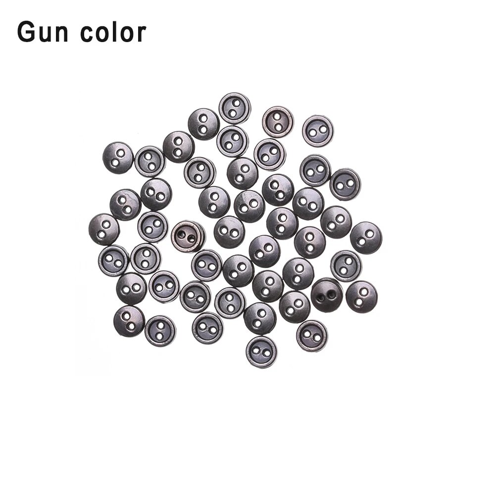 Металлические пуговицы для кукольной одежды «сделай сам», 50 шт, 3/4/5/6 мм Серый, 4mm, Gun color