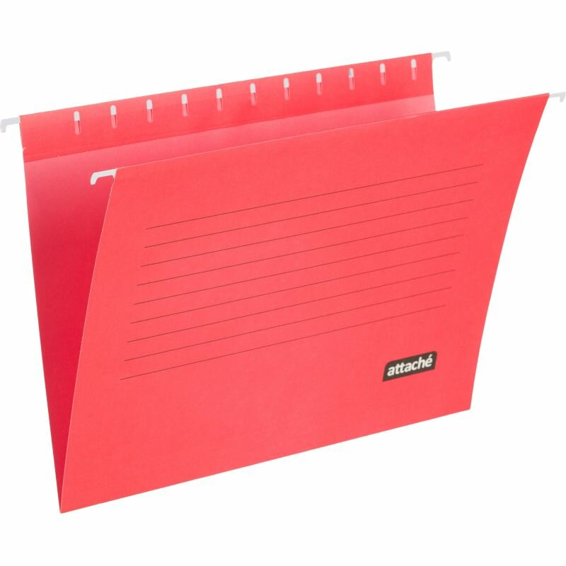 Папка подвесная Attache, А4, картон, красный, до 200 листов, 5 шт./уп.