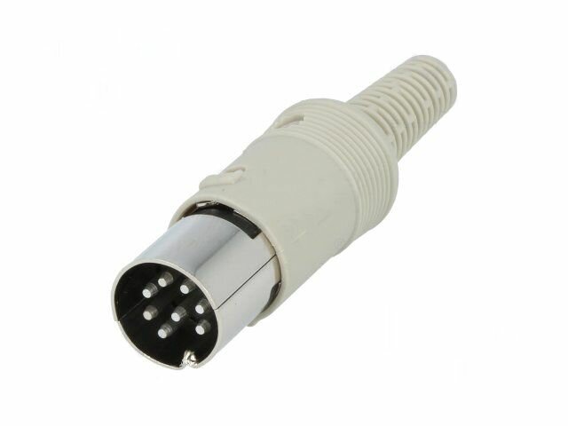Вилка Hirschmann Electronics GmbH & Co KG MAS80SNGR, DIN, "папа", PIN 8, конфигурация выводов 270 град, прямой, на провод