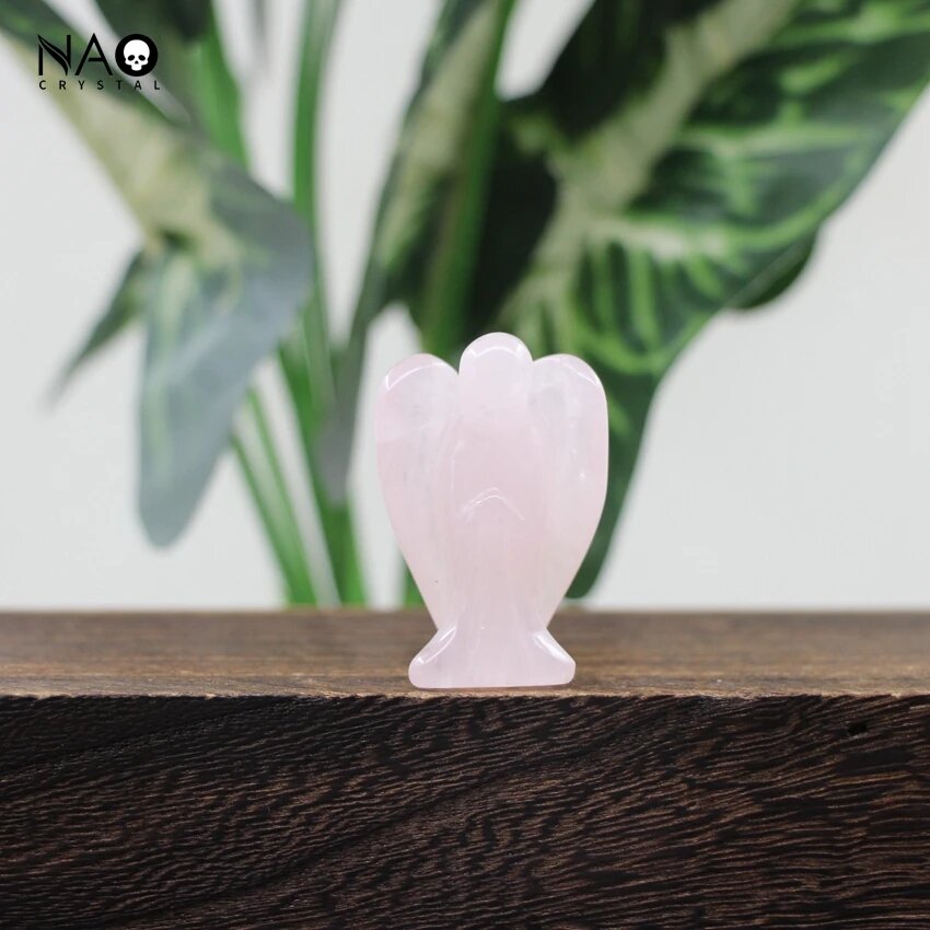 Статуя молитвенного ангела из кварца Розовый, Rose Quartz