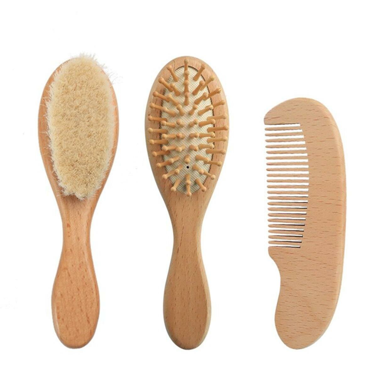 Новорожденный ребенок натуральная шерсть детская деревянная щетка расческа щетка для волос новорожденный детский массажер для головы портативная детская расческа щетка для купания волос расческа