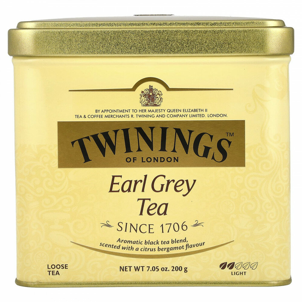 Twinings, Эрл Грей, рассыпной чай, 200 г (7,05 унции)