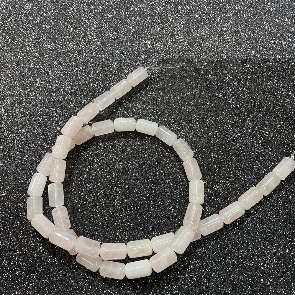 Бусины из розового кварца, белые, 40 шт.