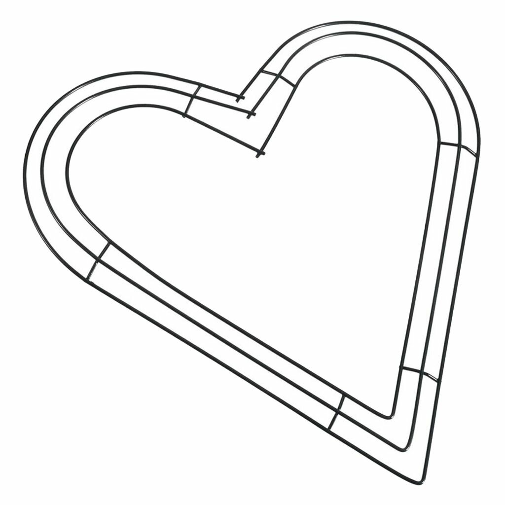 Внутреннее убранство рабочего стола, DIY металлический венок в форме сердца - черный, 30 см