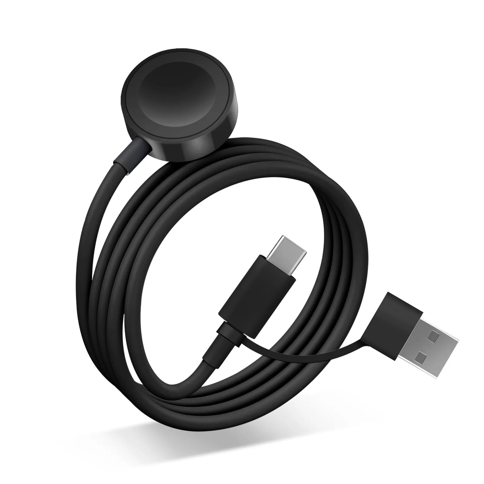 Быстрый беспроводной USB-кабель для зарядки, шнур, подставка, док-станция, адаптер для зарядного устройства для Samsung Galaxy Watch 7 6 Watch 5 Pro Watch 5 4 3 style A black