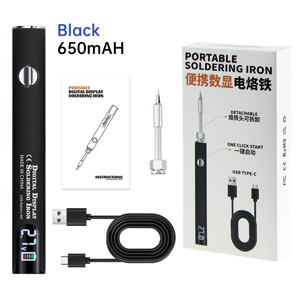 Мини-паяльник Black 650mAh с дисплеем
