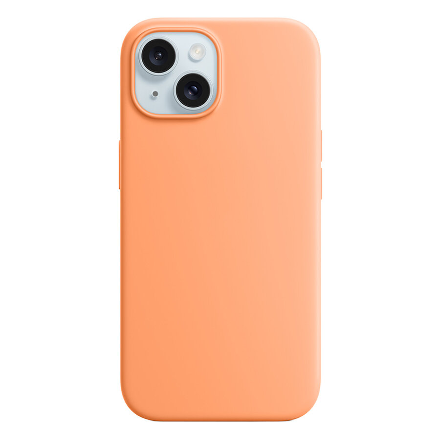 Чехол Silicone Case with MagSafe и Анимация цвета для iPhone 15 6.1", Апельсиновый сорбет Orange Sorbetа (7)