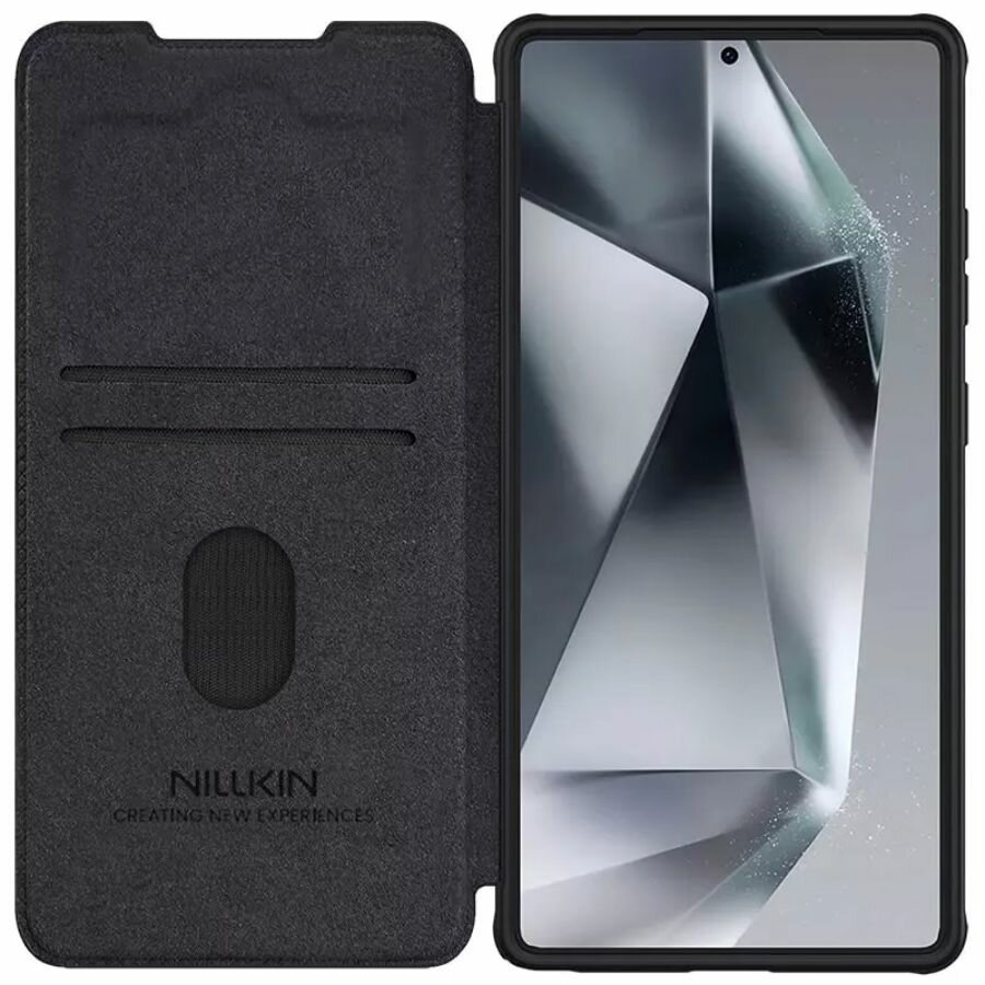 Кожаный чехол-книжка Nillkin Leather Qin Pro для Samsung Galaxy S25 Ultra черный