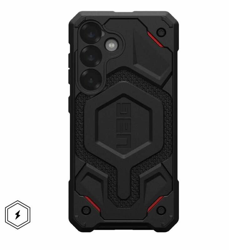 Чехол Uag Monarch PRO для Samsung Galaxy S25 совместим с MagSafe, чёрный (Kevlar-Black)