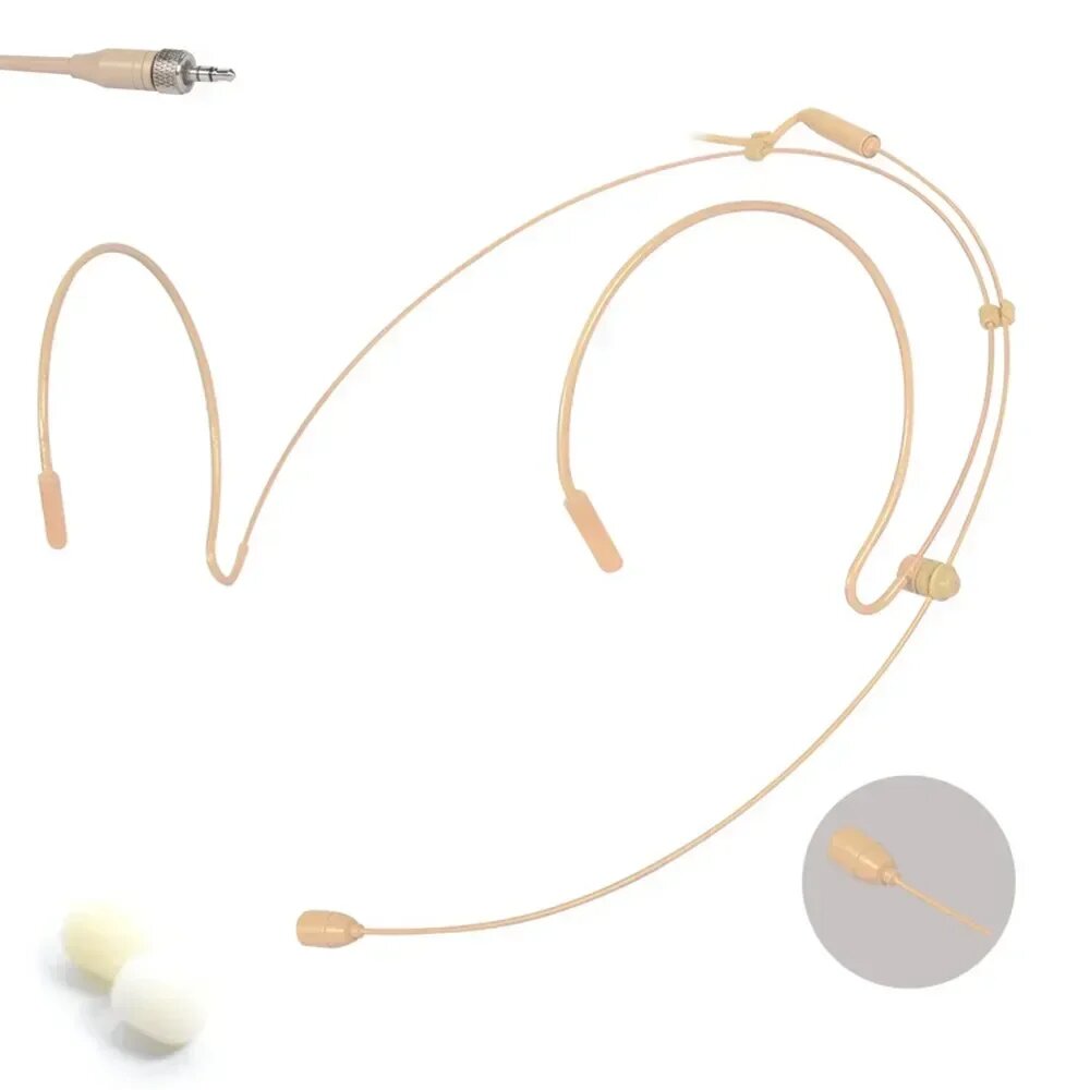 Гарнитура SPORTFUNSF с двойным ушным крючком, микрофон, головной микрофон, удобно носить для Sennheiser Wireless, бежевый Microfoon