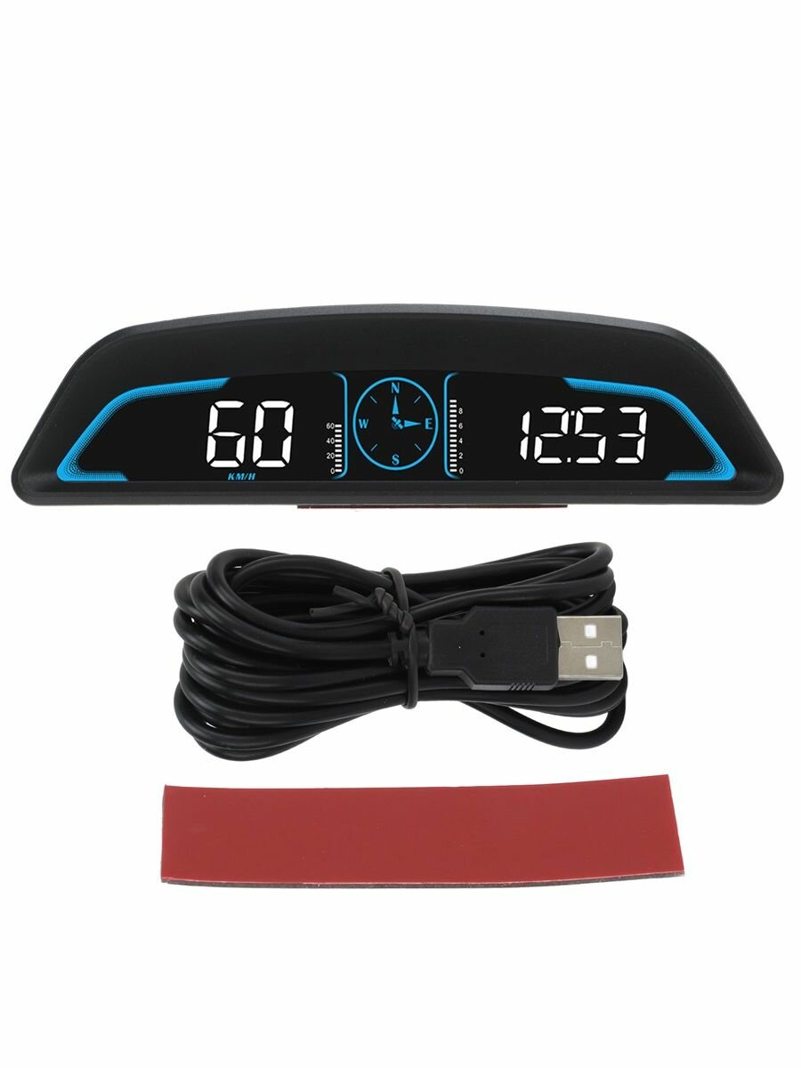 Универсальный автомобильный HUD-дисплей, цифровой GPS-спидометр с автоматической яркостью, сигнализацией скорости и GPS-навигацией для транспортных средств