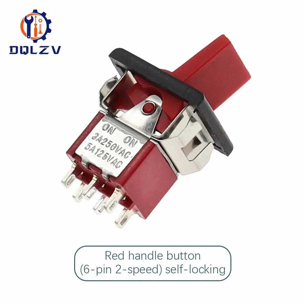 Переключатель SPDT DPDT DQLZV Red On-On 6Pin
