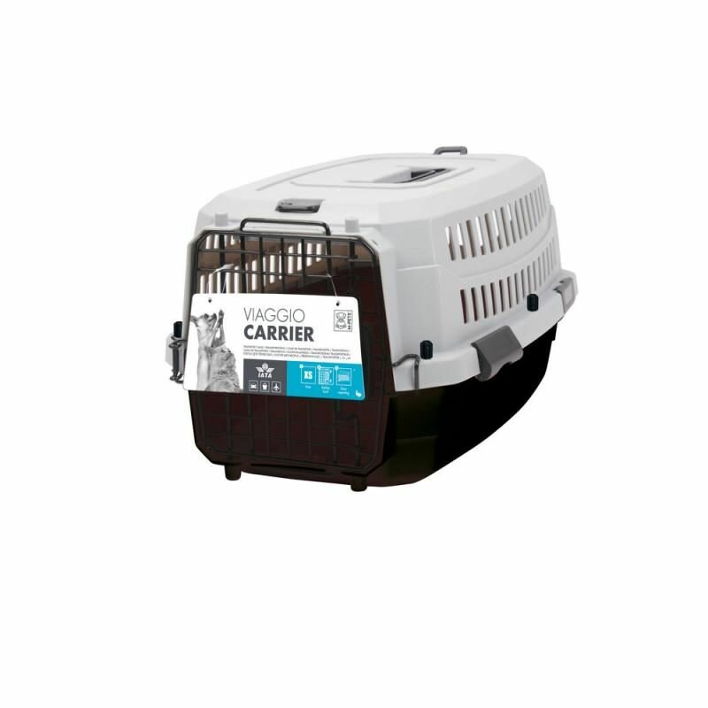 M-PETS Контейнер-переноска VIAGGIO для животных до 4,5 кг, размер XS, 48,3х32х25,2 см, цвет чёрный с серым