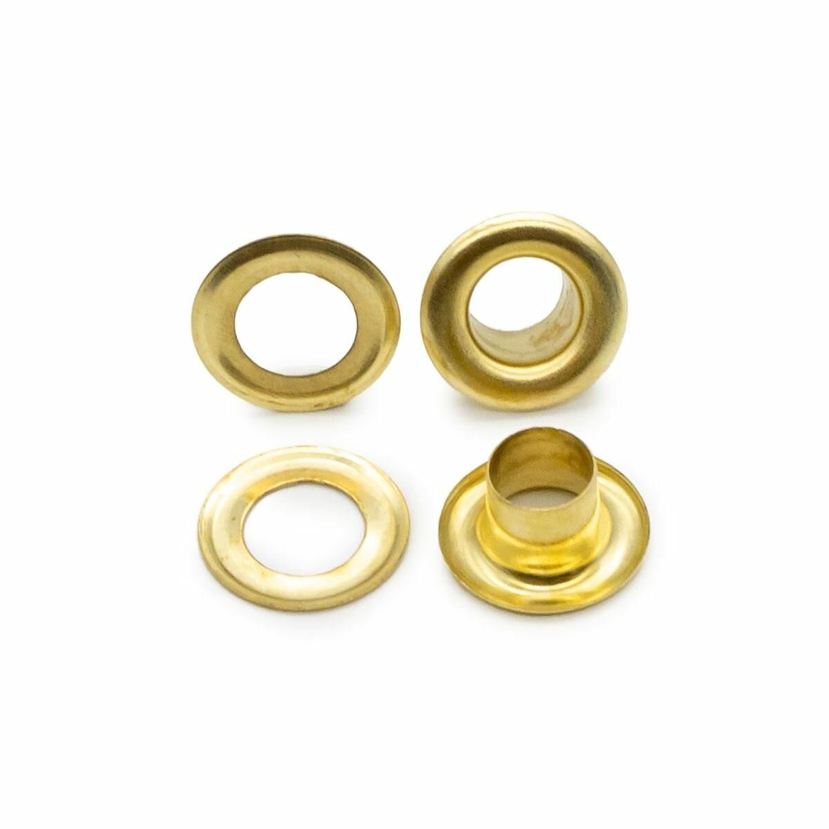 Люверсы New Star Золотистые, №4, диаметр 6 мм, высота 6,42 мм, металл, 100 шт