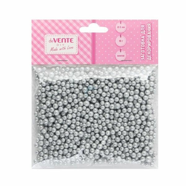Заготовка для декорирования deVENTE пенопластовая Шар 5 мм 10 гр серебро (8003134)