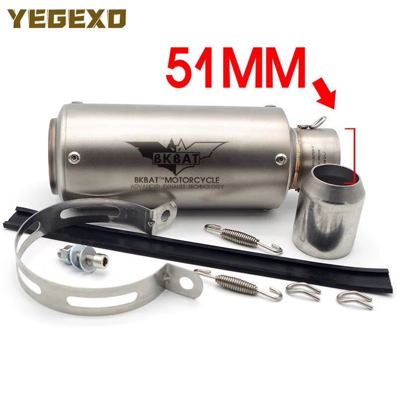 Выхлопная труба для мотоцикла, 51 мм, 61 мм, нержавеющая сталь для bmw k100 gs 1200 lc r1100s 310r gs 800 c600 sport k1200lt f800r f800gs C-51MM