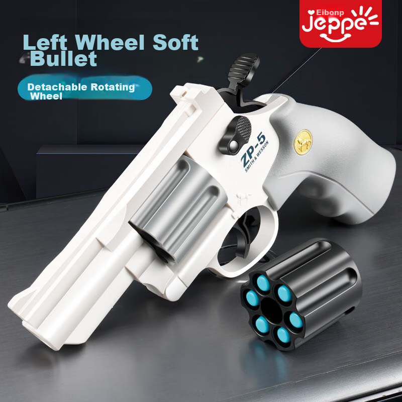 JEPPE Children's Toy Revolver Soft Bullet Gun Toy, Birthday Gift for Boys And Girls [6-Shot + 12 Soft Bullets]
