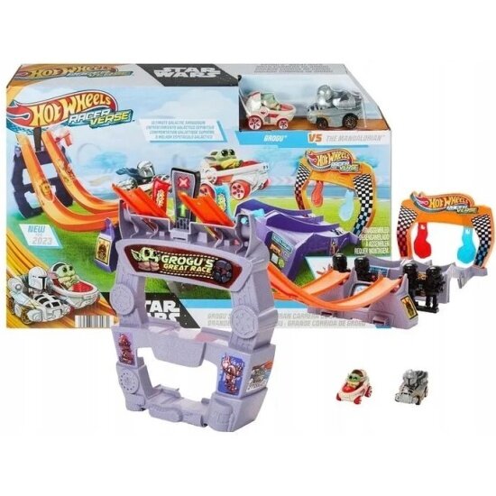 Игровой набор Hot Wheels HPL32 Star Wars Большой гоночный трек Грогу Racerverse