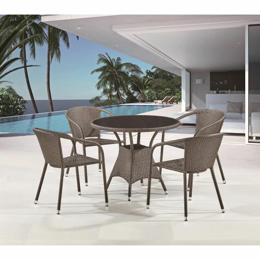 Комплект мебели 4+1T197ANS/Y137C-W53 Brown 4Pcs (Afina Garden)