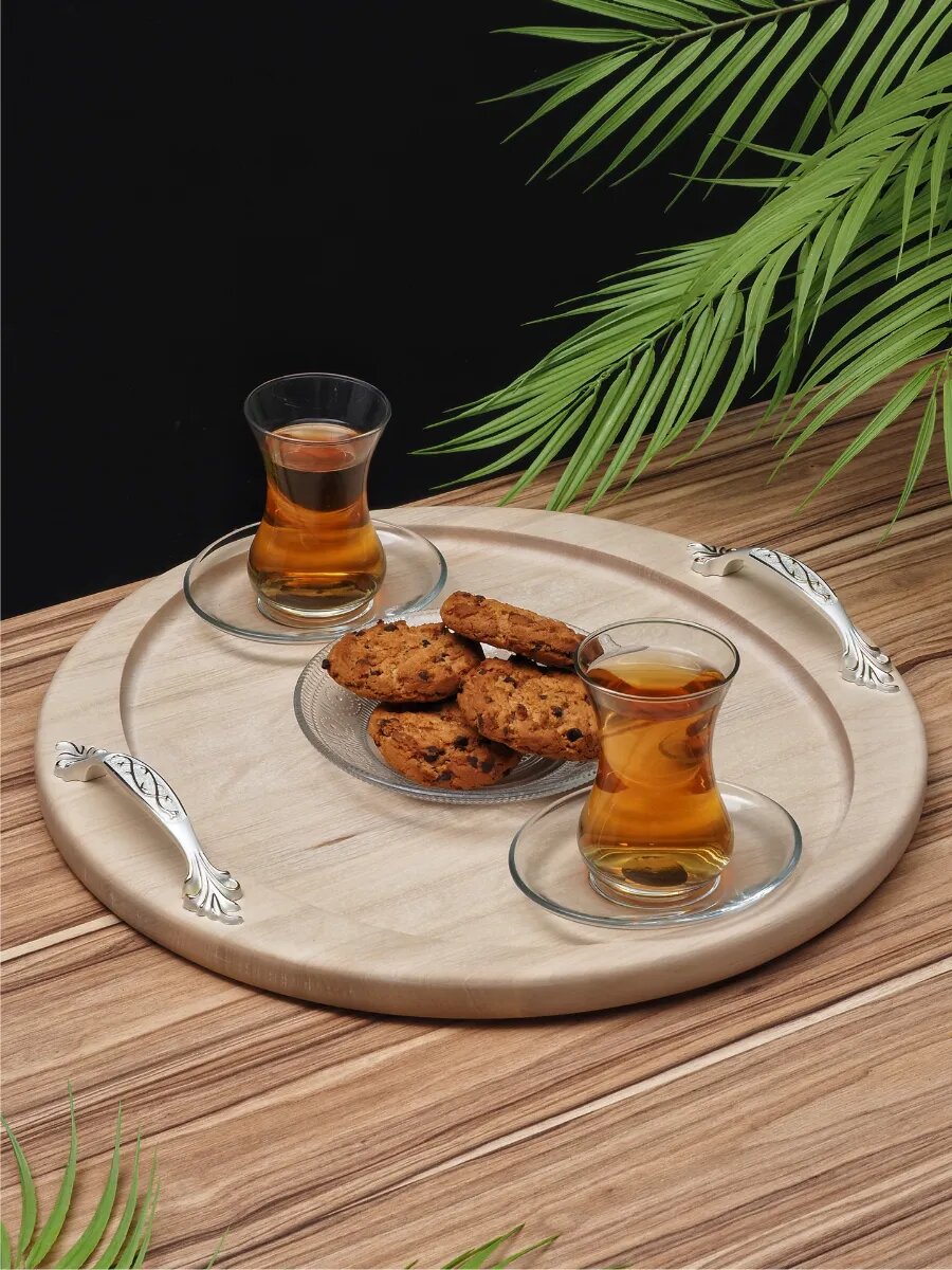 Поднос деревянный круглый