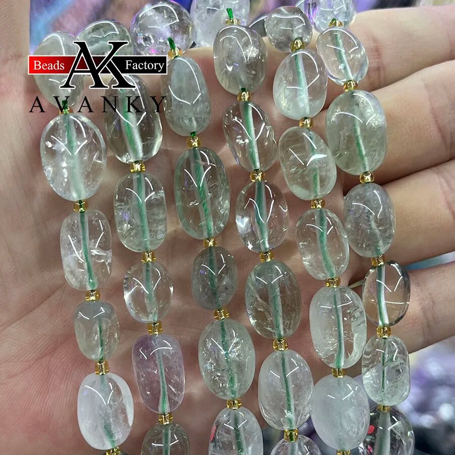 AVANKY зеленые кристаллы бусины 10-15 мм