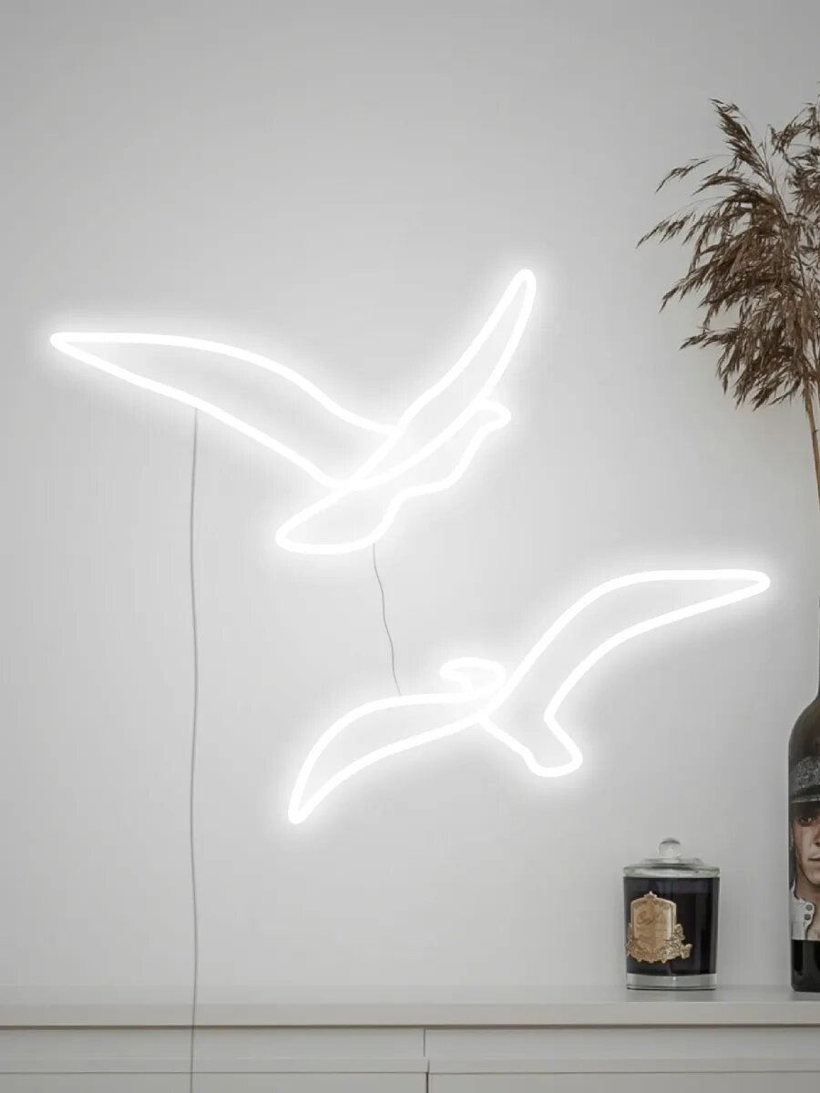 "Птицы" неоновая лампа, светильник