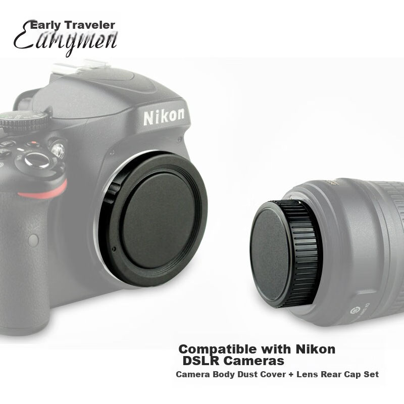 Earlymen Nikon Camera Body Cover Lens Hood, Compatible with D90 D850 D800 D700 D750 D7500 D7100 D7000 D5600 D3400 DSLR Accessories