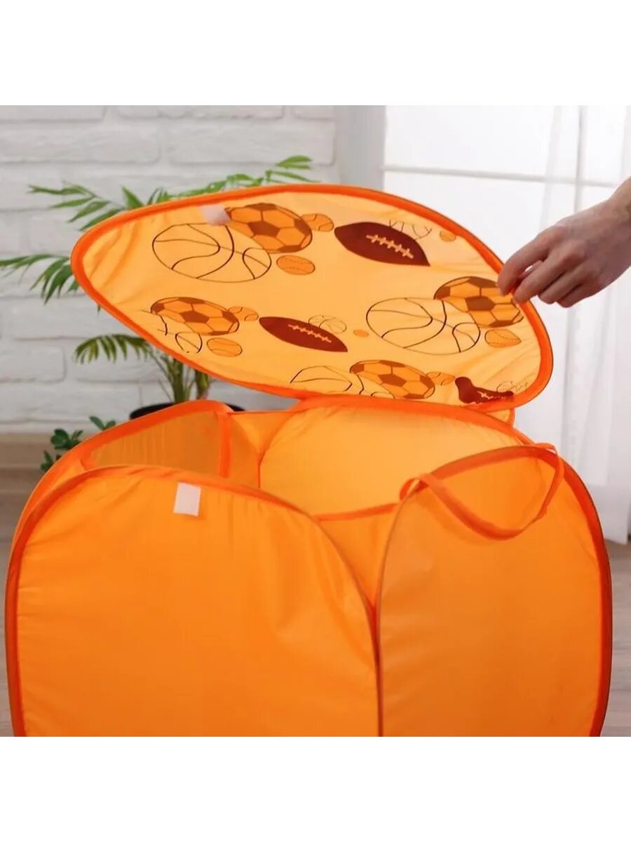 Удобная корзина для игрушек с крышкой и ручками