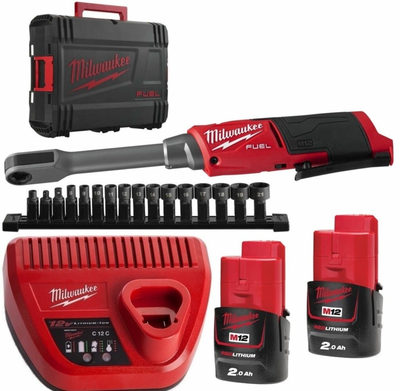 Аккумуляторная трещотка Milwaukee M12 FPTR-202X FUEL сквозная INSIDER 4933480754