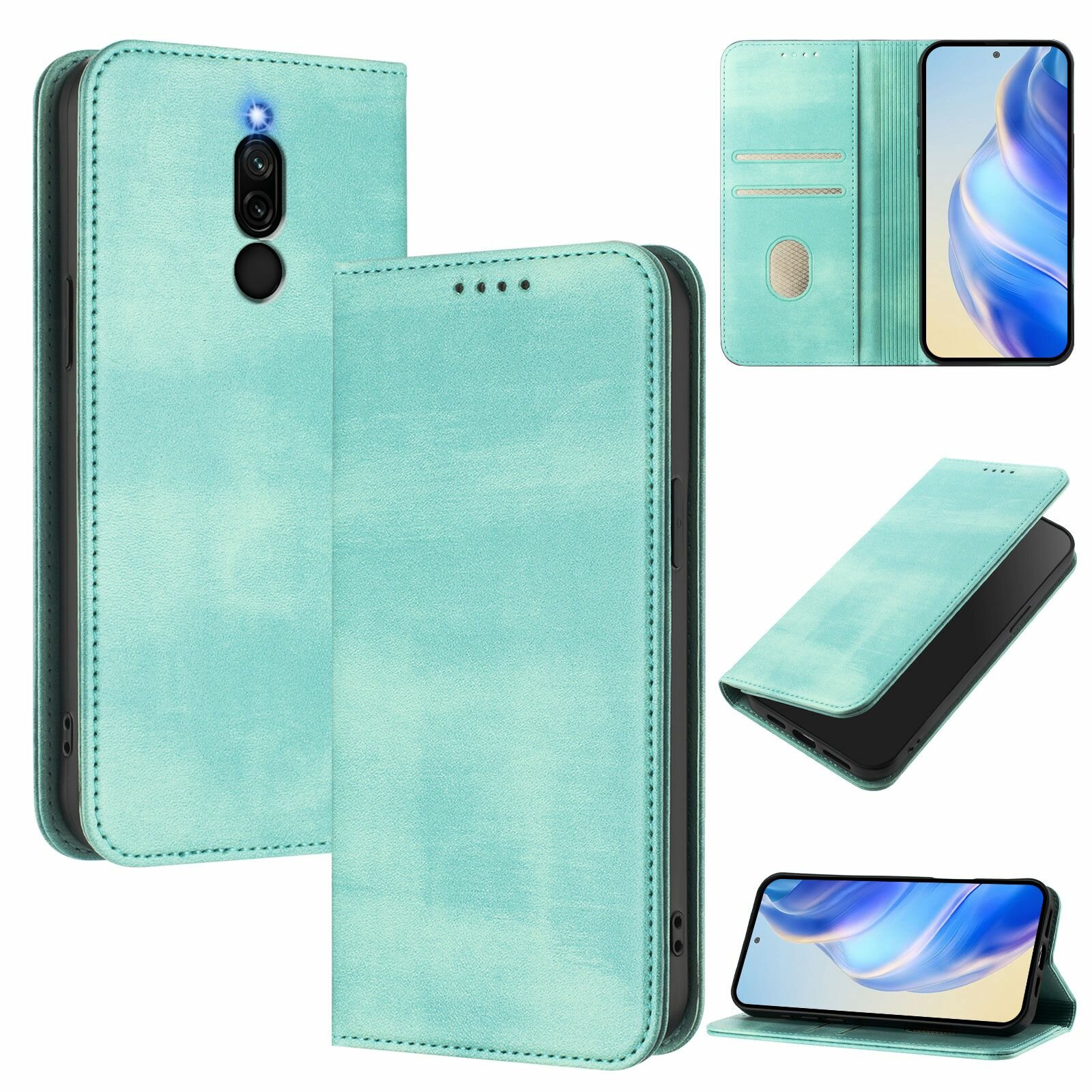 Кожаный чехол-книжка для Xiaomi Redmi 8/Redmi 8A( Редми 8, Редми 8A)с отделениями для карт и кошельком, Функция блокировки RFID