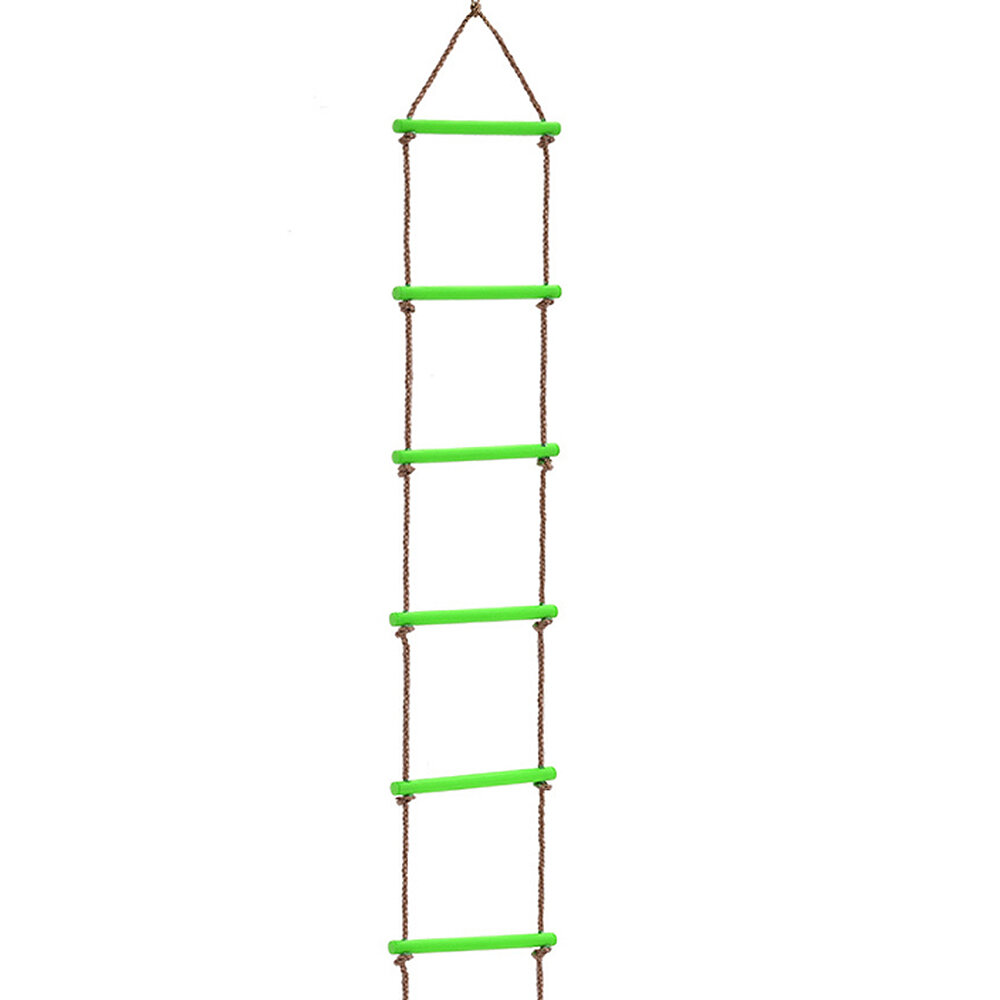 Веревочная лестница для скалолазания зеленая подвесная 6-барная пластиковая тяжелая грузоподъемная прочная качели веревочная лестница для детей