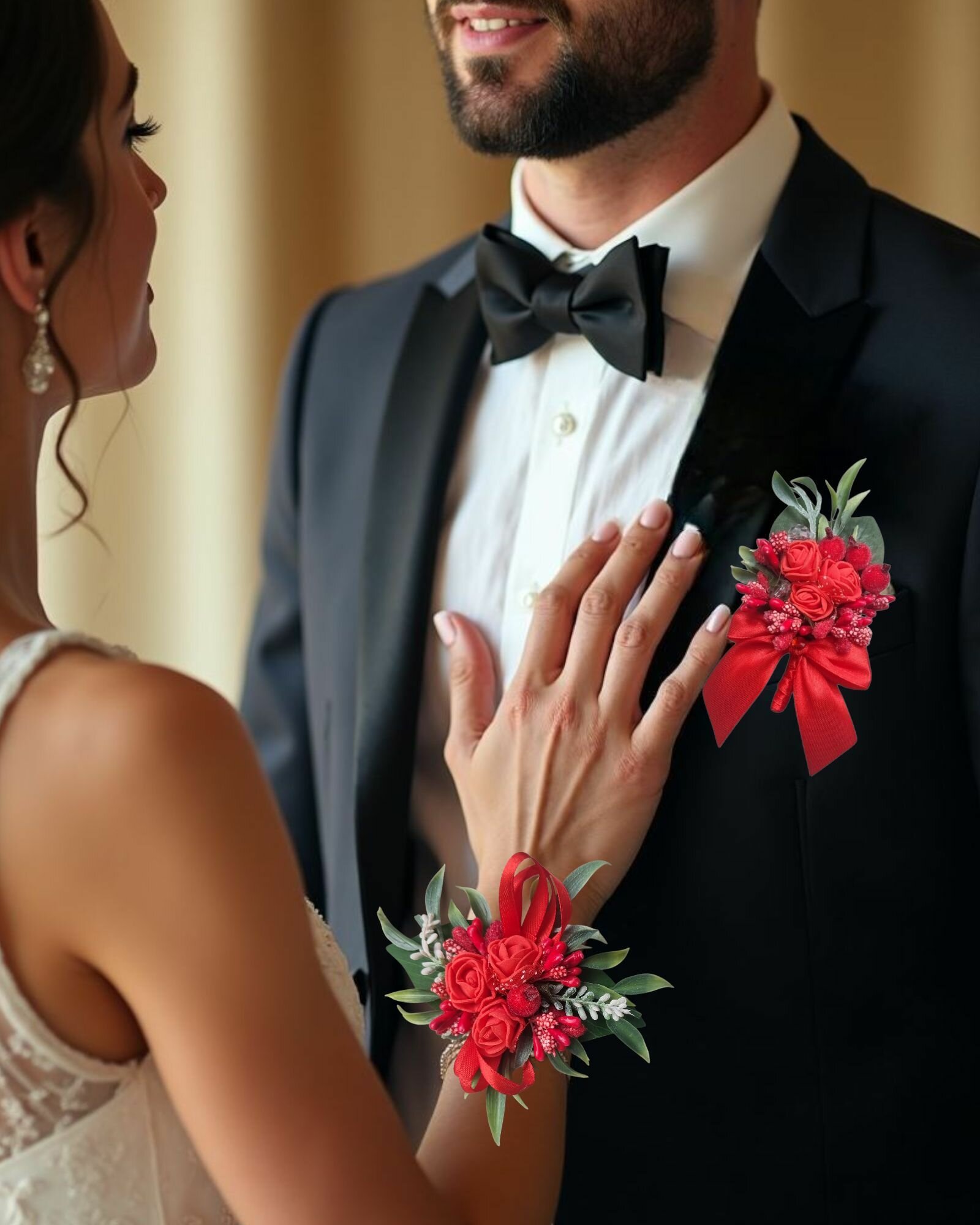 Комплект: бутоньерка и браслет для свидетеля и свидетельницы и для невесты и жениха