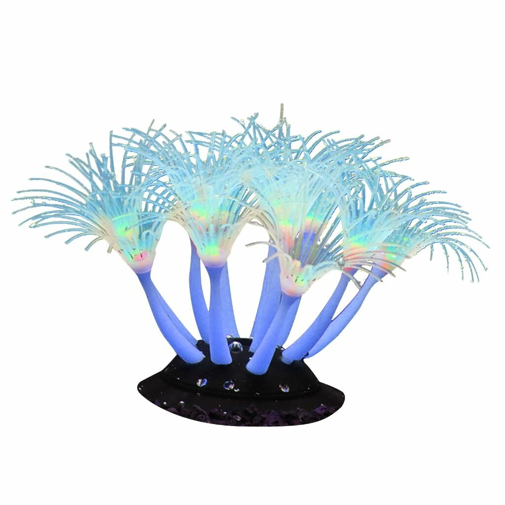 Декорация для аквариума, Искусственный коралл для аквариума с рыбками-солнечники, голубой