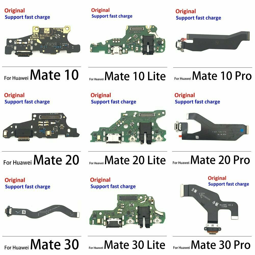 Плата USB-порта для зарядки, гибкий кабель, разъем для микрофонного модуля Huawei Mate 9 10 20 30 Lite Pro