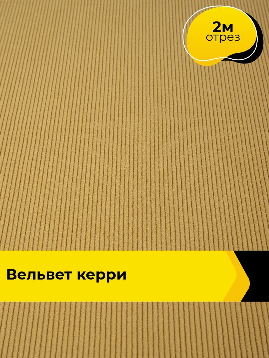 Ткань для шитья и рукоделия Вельвет "Керри", отрез 2 м * 150 см, цвет желтый