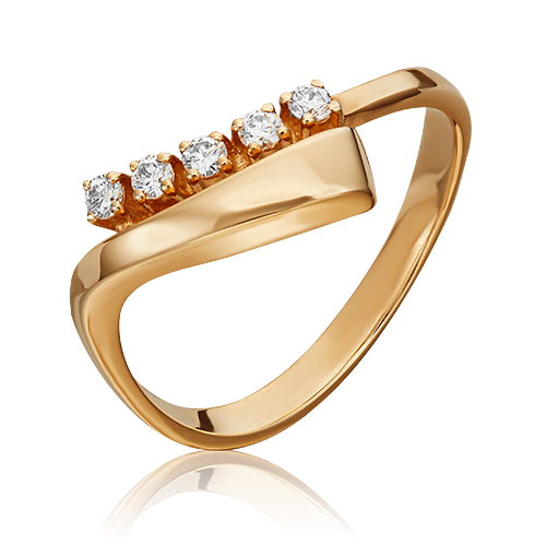 Кольцо, красное золото, 585 проба, бриллиант