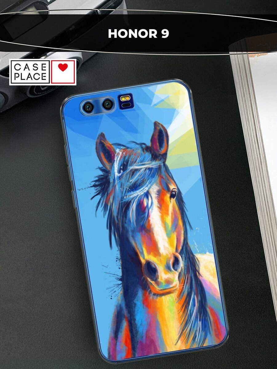 Силиконовый чехол на Honor 9 / Хонор 9 с принтом "Лошадь арт 3"