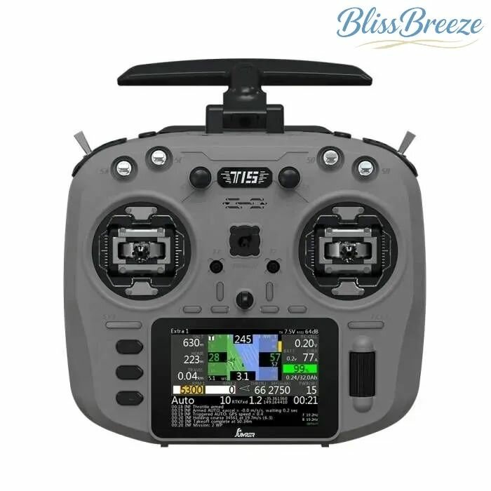 Радиопередатчик Jumper T15 ELRS 2,4 ГГц с 3,5-дюймовым сенсорным экраном + имбалы Холла Предоставляются в подарок два аккумулятора типа 21700.