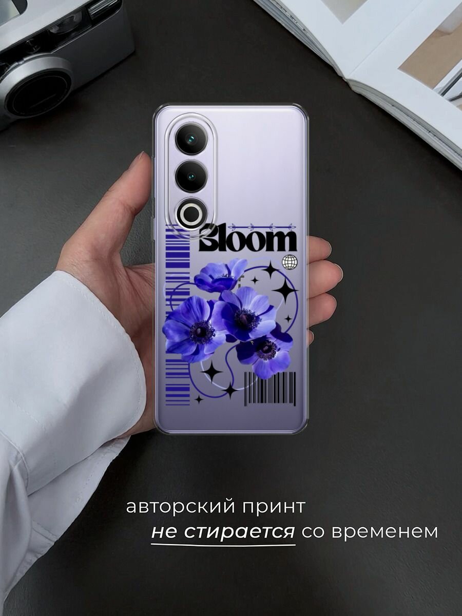 Чехол на Oneplus Ace 3V / Ван Плас Эйс 3V с принтом "Завораживающие анемоны", прозрачный — фото 1