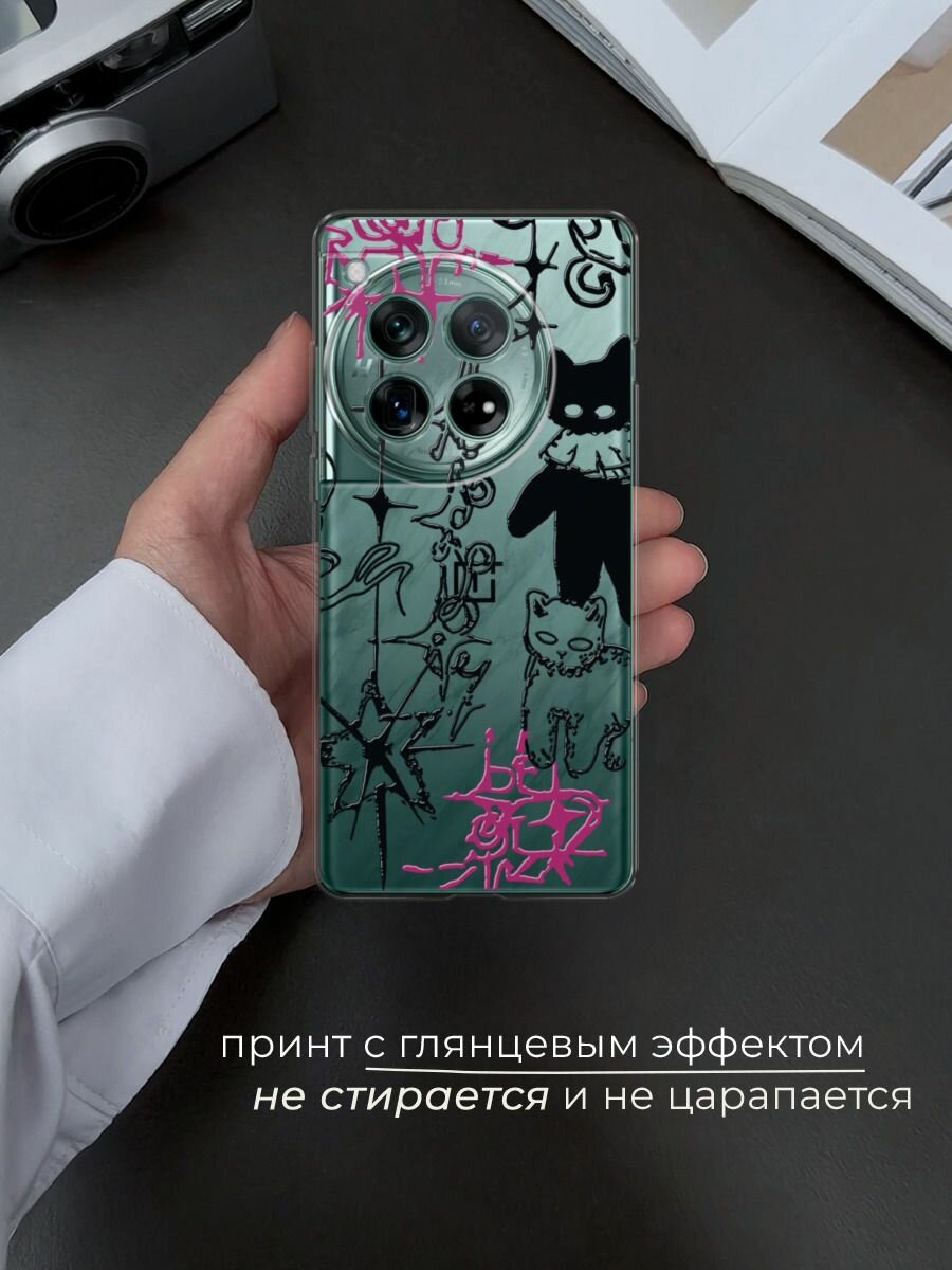Чехол на OnePlus 12 / Ван Плас 12 с принтом "Готические котики" — фото 1