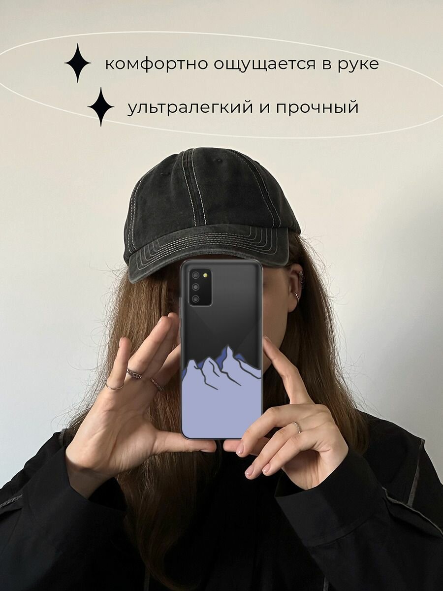 Чехол на Samsung Galaxy A02s / Самсунг Галакси A02s с принтом "Гора", прозрачный — фото 1