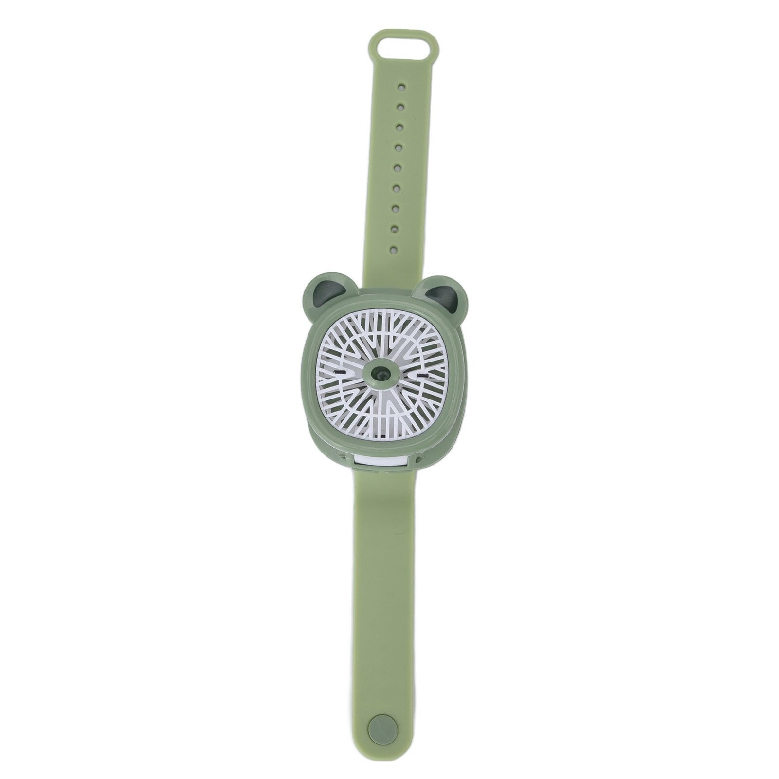 Вентилятор для часов с героями мультфильмов, пластиковый наручный вентилятор с USB-зарядкой, беспроводной мини-вентилятор для часов со съемным ремешком, вентилятор для детей, для улицы, зеленый медведь