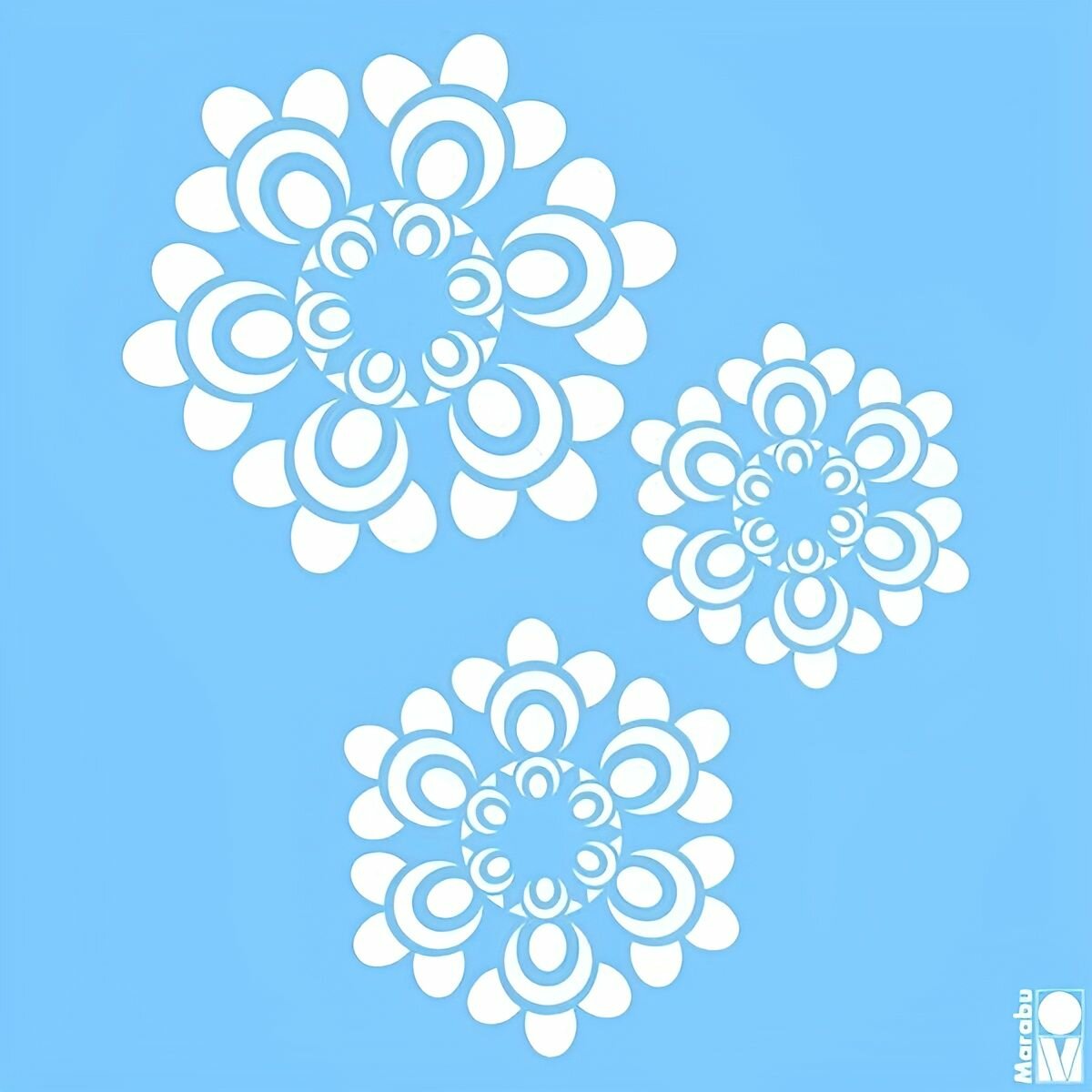 Трафарет Marabu Веселые цветы, 33*33 см