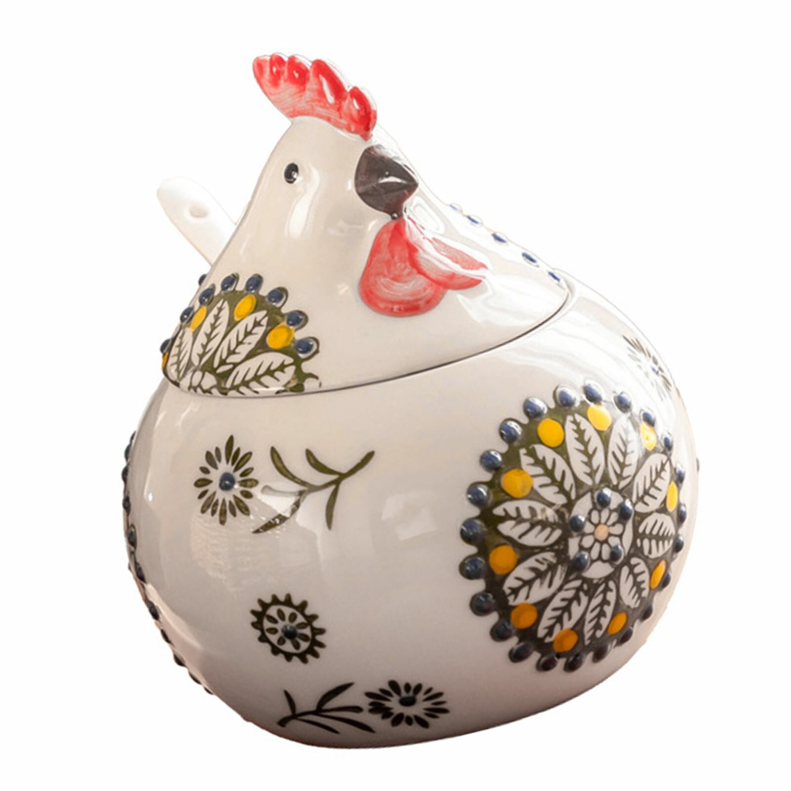 Декоративная керамическая банка для соли с ложкой кухонный аксессуар