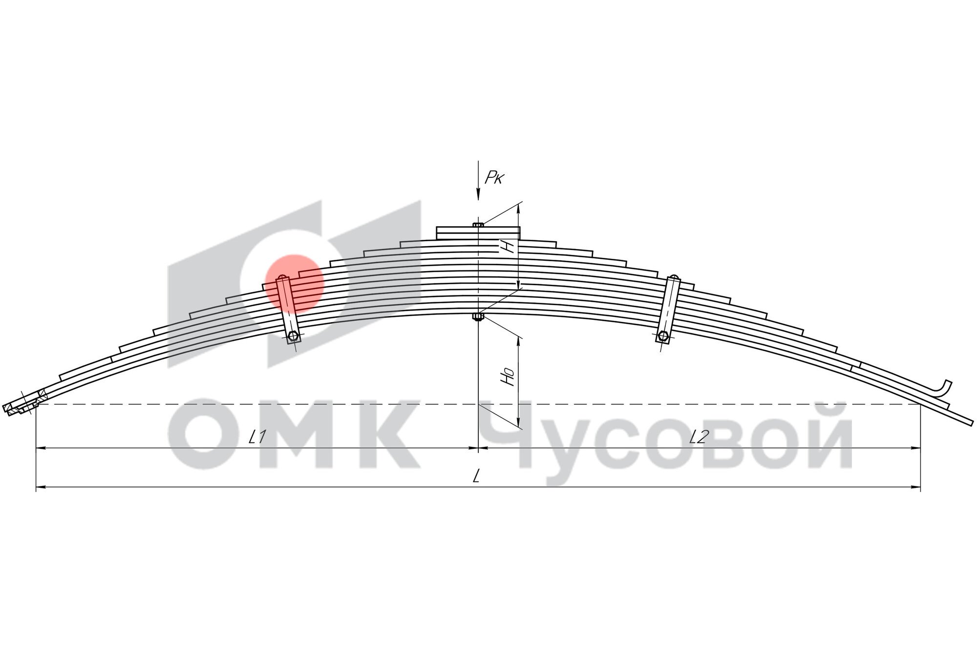 Рессора передняя для МАЗ 5337, 5432, 5336 14 листов