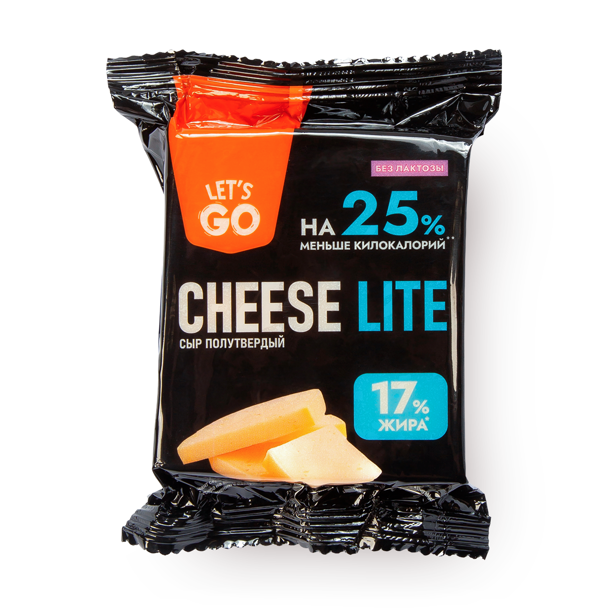Сыр Let's Go Cheese Lite, безлактозный, полутвердый, 35%, без добавок