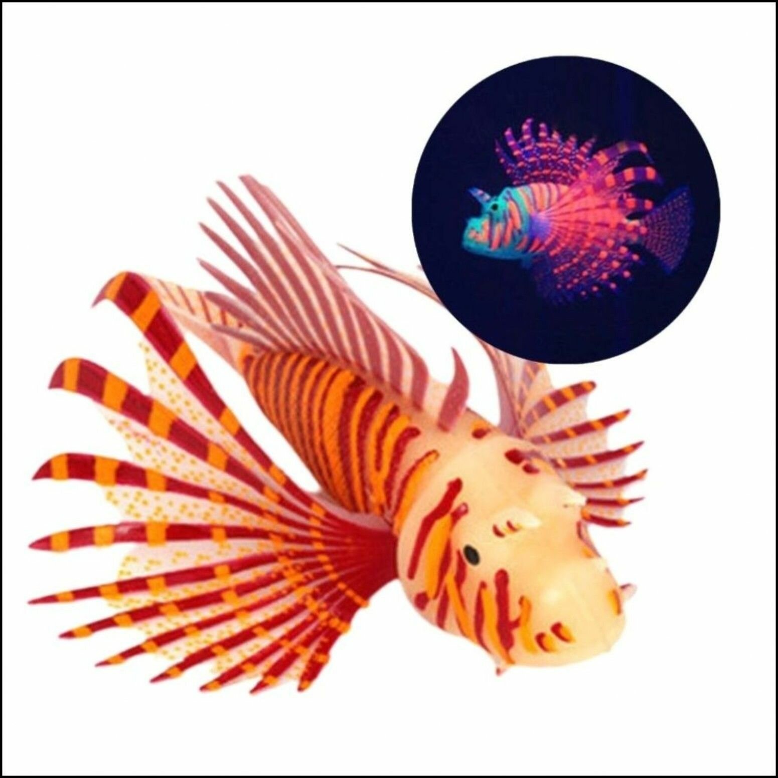 Эксклюзивная коричневая крылатка для аквариумов и террариумов выполнена в светящемся искусственном оформлении