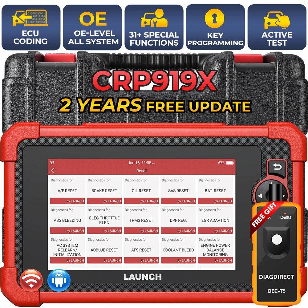 Новый сканер LAUNCH X431 CRP919X OBD2, профессиональный Автомобильный сканер, запуск Global Version
