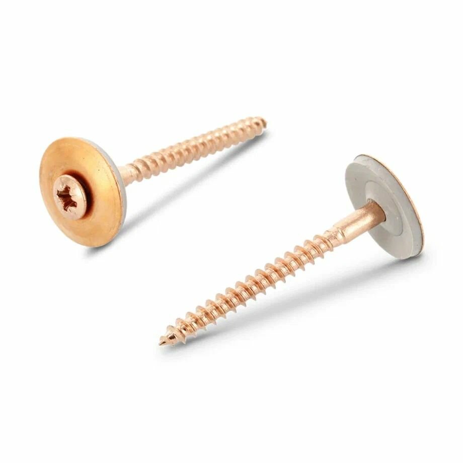 Саморез обмедненный, нержавеющая сталь, Art.9068 4.5*25 (пресшайба 20 мм) крест, 4 шт